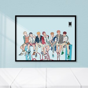 BTS Blue, Bts Digital Download, Bts Poster, BTS Wall Art, Bts Minimal ...