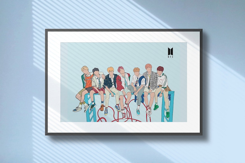 BTS Blue, Bts Digital Download, Bts Poster, BTS Wall Art, Bts Minimal ...