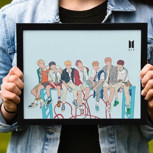 BTS Blue, Bts Digital Download, Bts Poster, BTS Wall Art, Bts Minimal ...