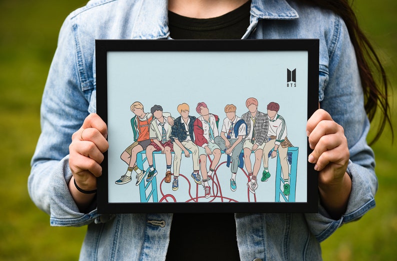 BTS Blue, Bts Digital Download, Bts Poster, BTS Wall Art, Bts Minimal ...