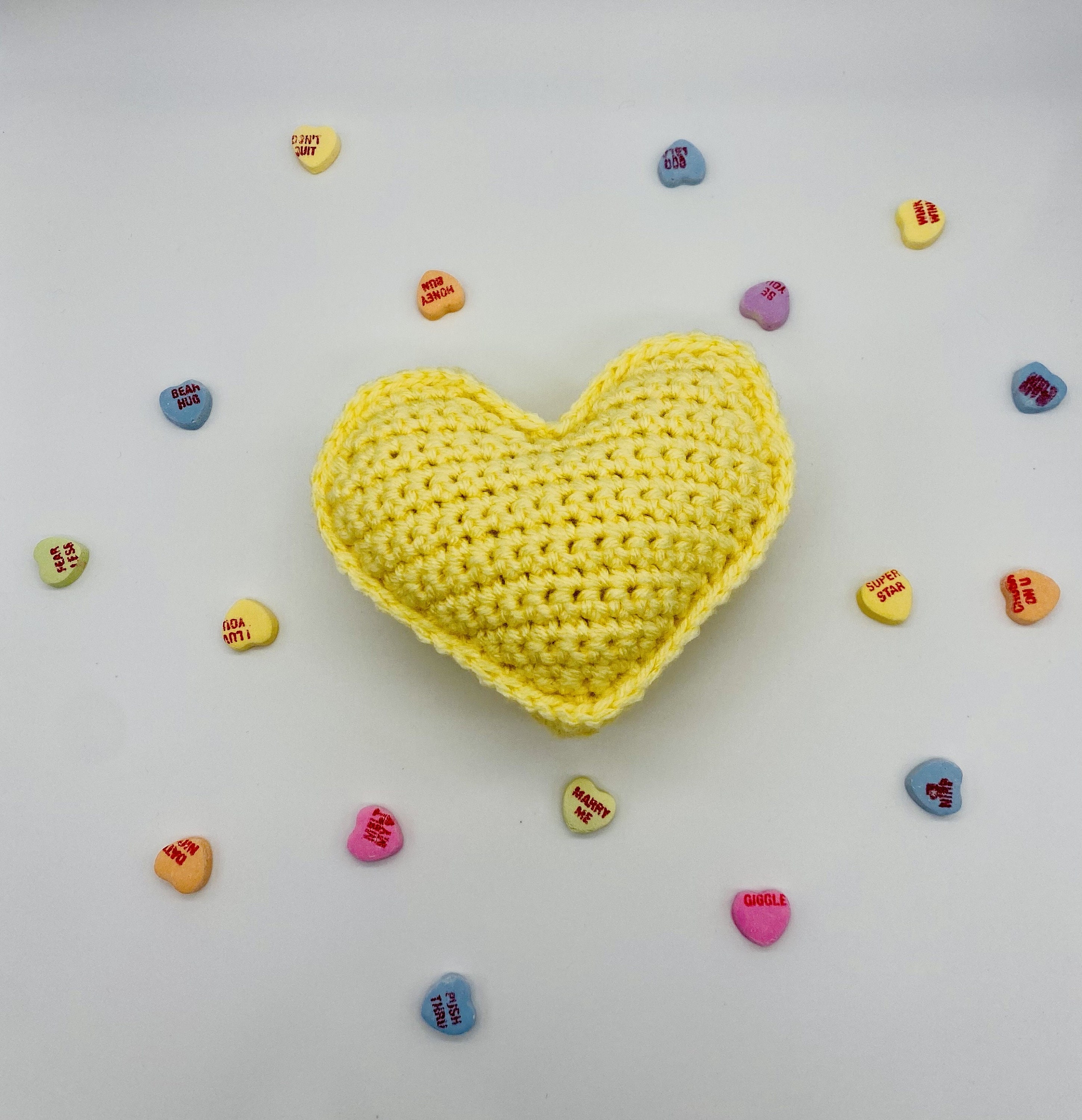 Conversation Heart Crochet Pattern - Stuffed Plush PDF Pattern Only - Etsy