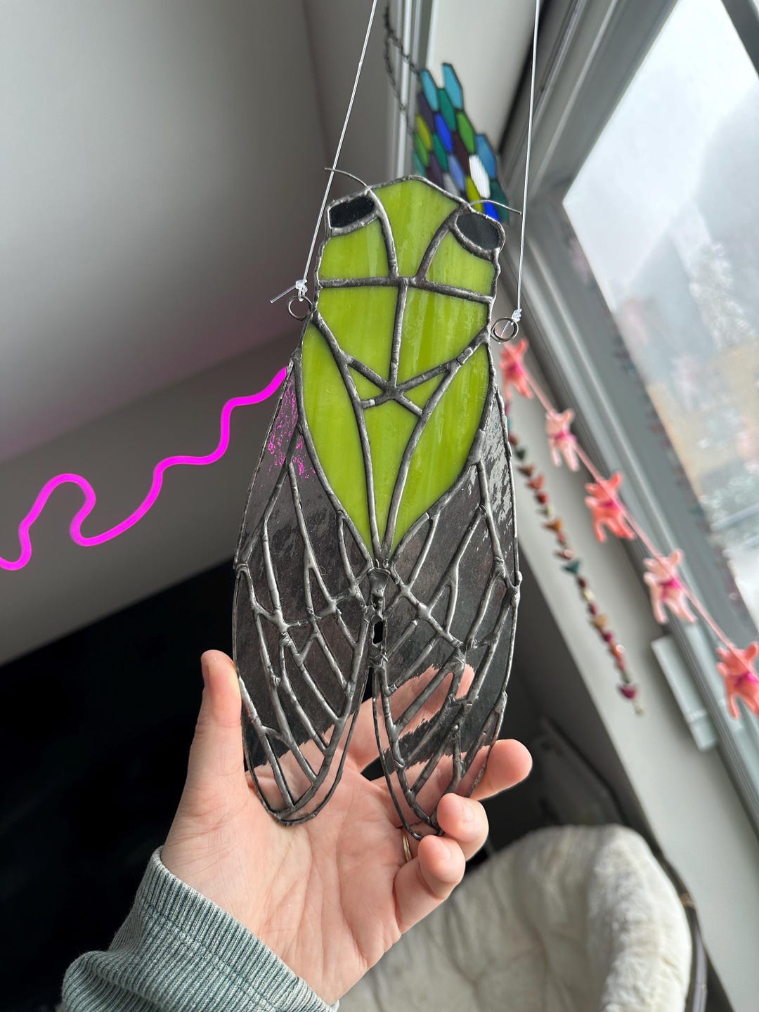 Cicada Stained Glass Hanging – Unique Bug Art Suncatcher - Etsy