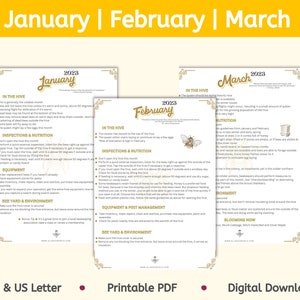 Beekeeper's Calendar and Monthly Beekeeping Guide 2025, Backyard ...