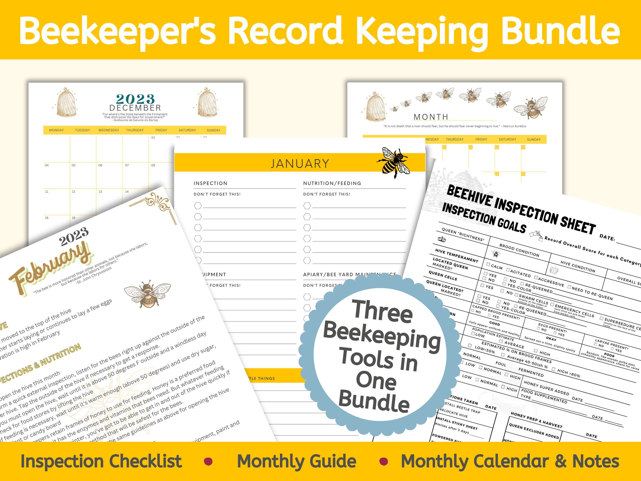 Beekeepers Record Keeping Bundle Beekeeping Logbook Beehive - Etsy UK