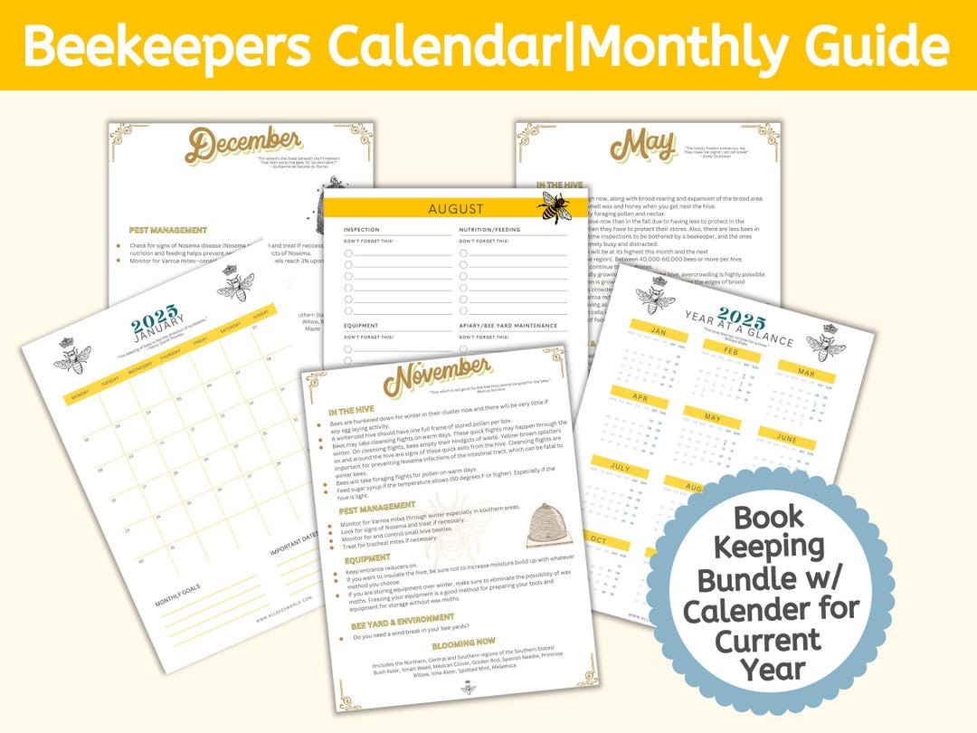 Beekeepers Record Keeping Bundle, Beekeeping Logbook, Beehive ...