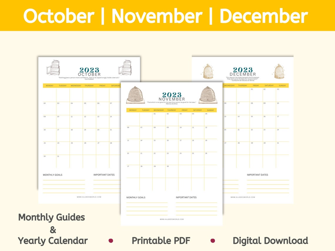 Beekeeper's Calendar and Monthly Beekeeping Guide 2025, Backyard ...