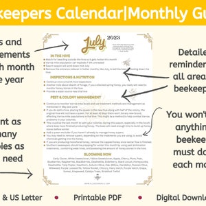 Beekeeper's Calendar and Monthly Beekeeping Guide 2025, Backyard ...