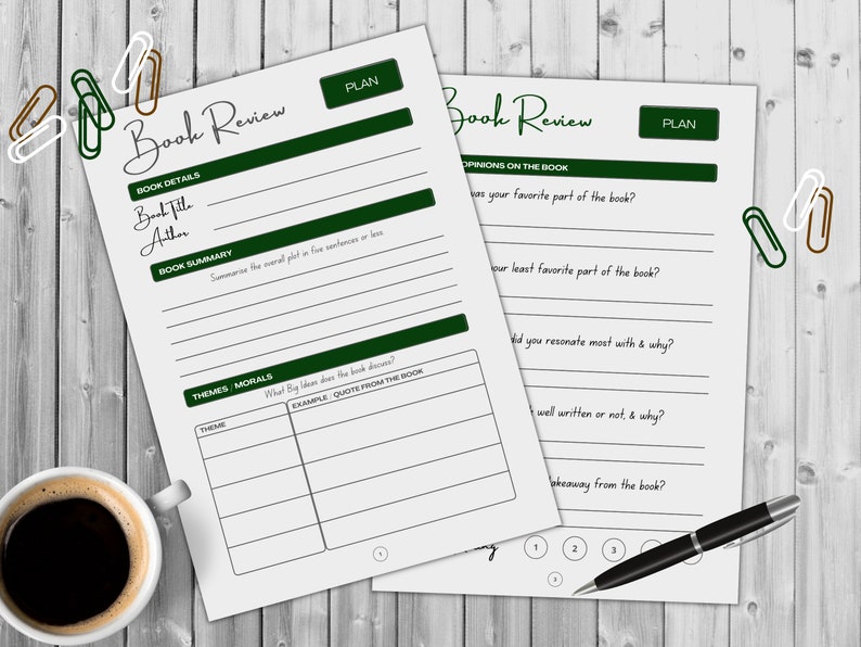 Book Review Planner, Template & Structure Guide | College University ...