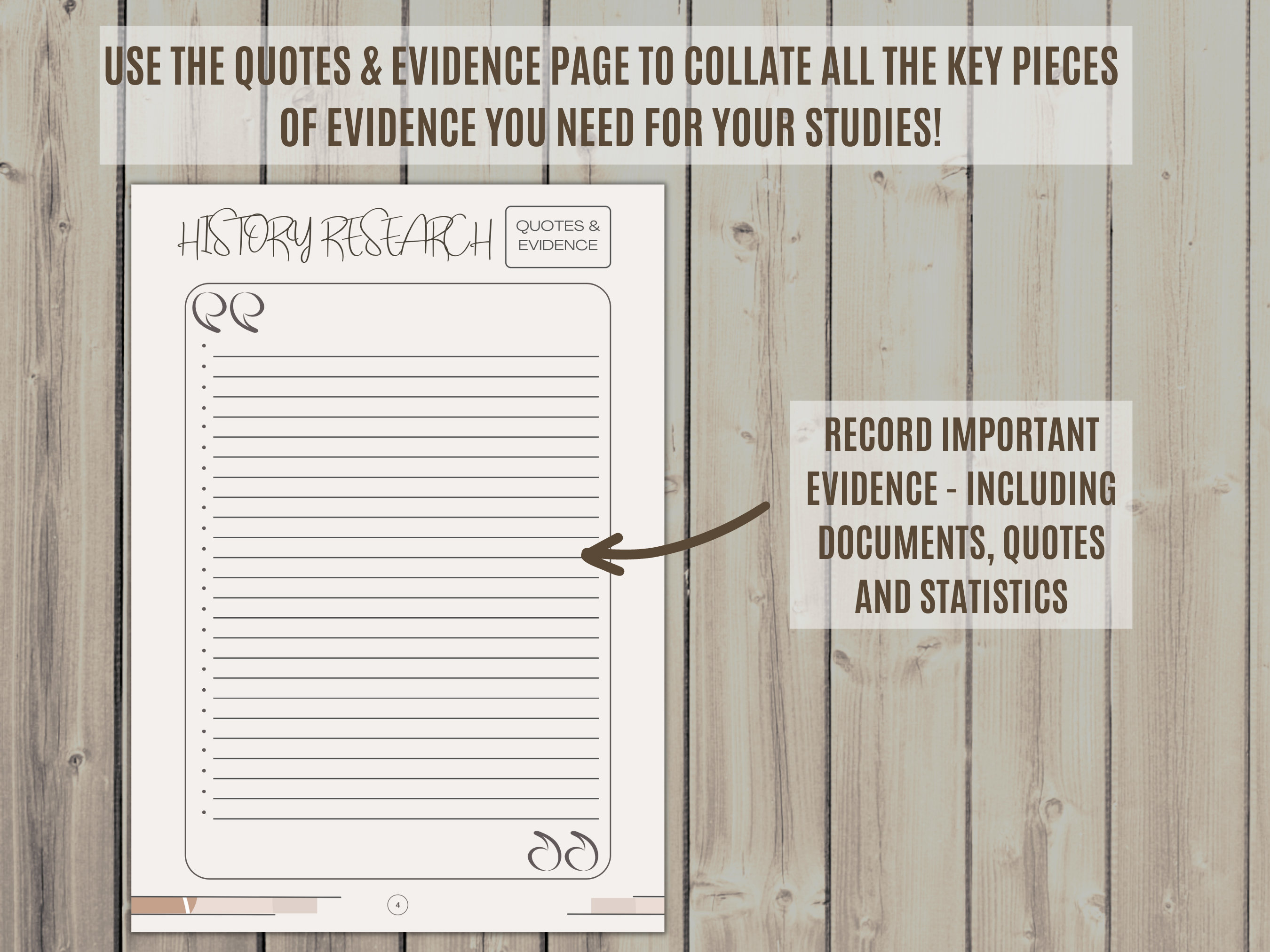 History Notes Research Template Book History Summary Planner - Etsy