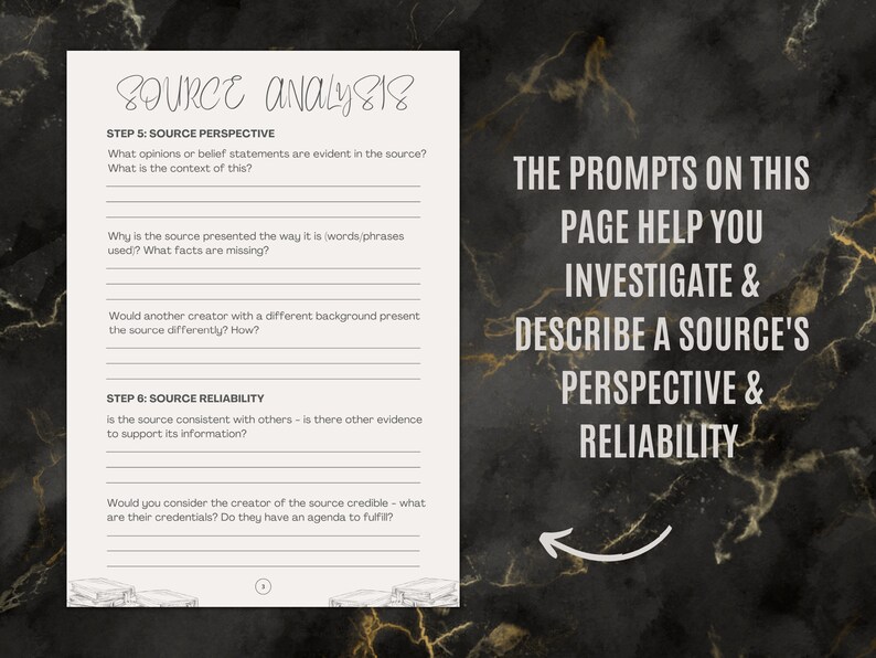 Source Analysis Worksheet & Planner Booklet History Analysis for ...