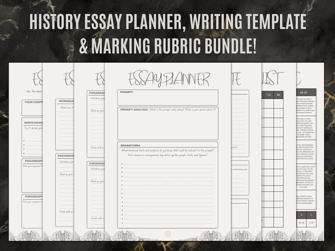 History Essay Planner, Outline Template & Marking Rubric Bundle ...