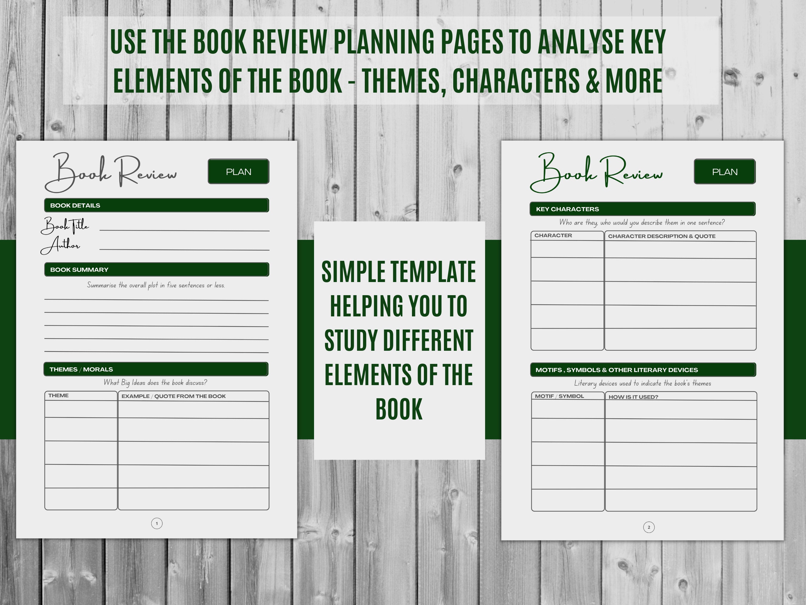 Book Review Planner, Template & Structure Guide | College University ...