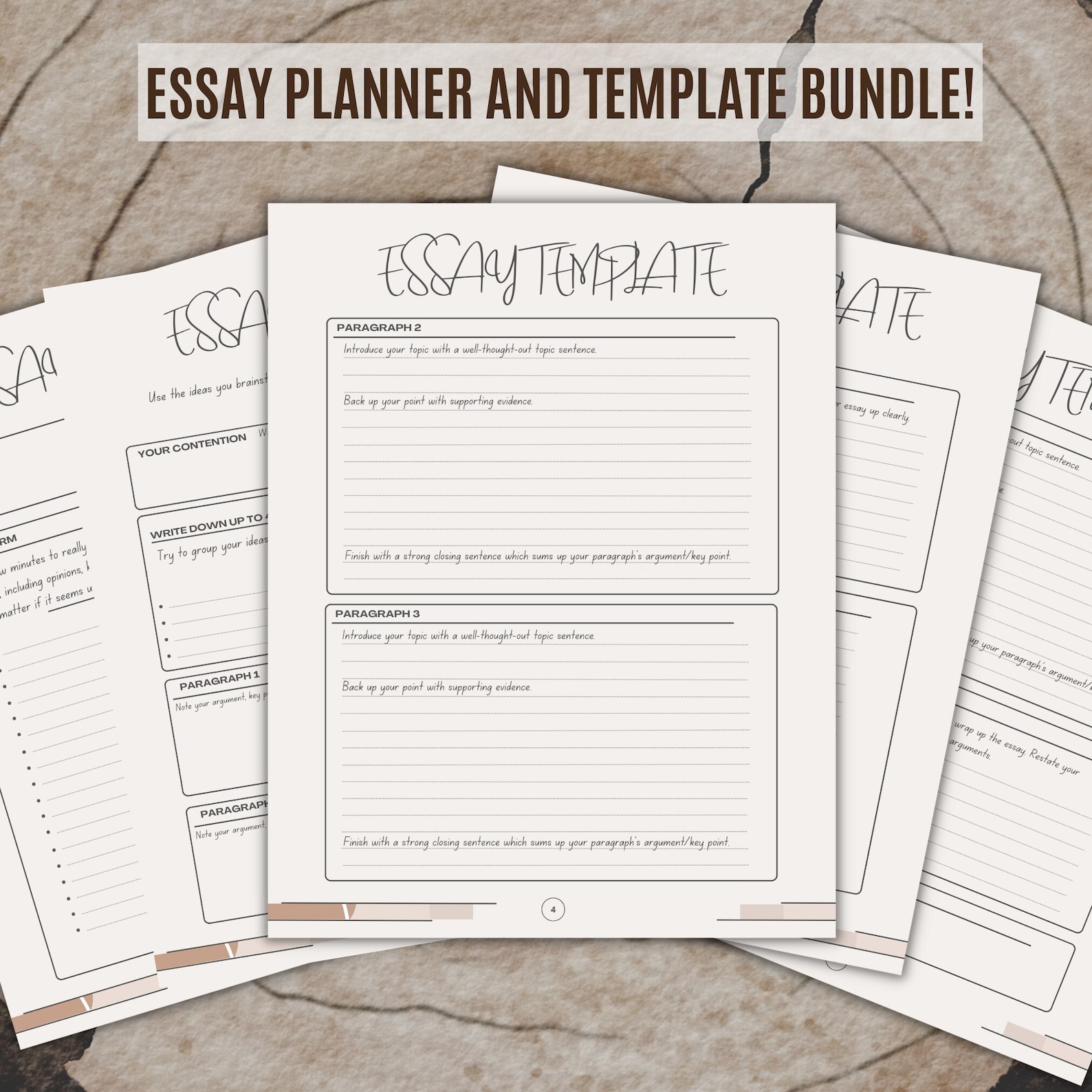 Essay Planner | Template and Structure Guide Bundle, Academic College ...