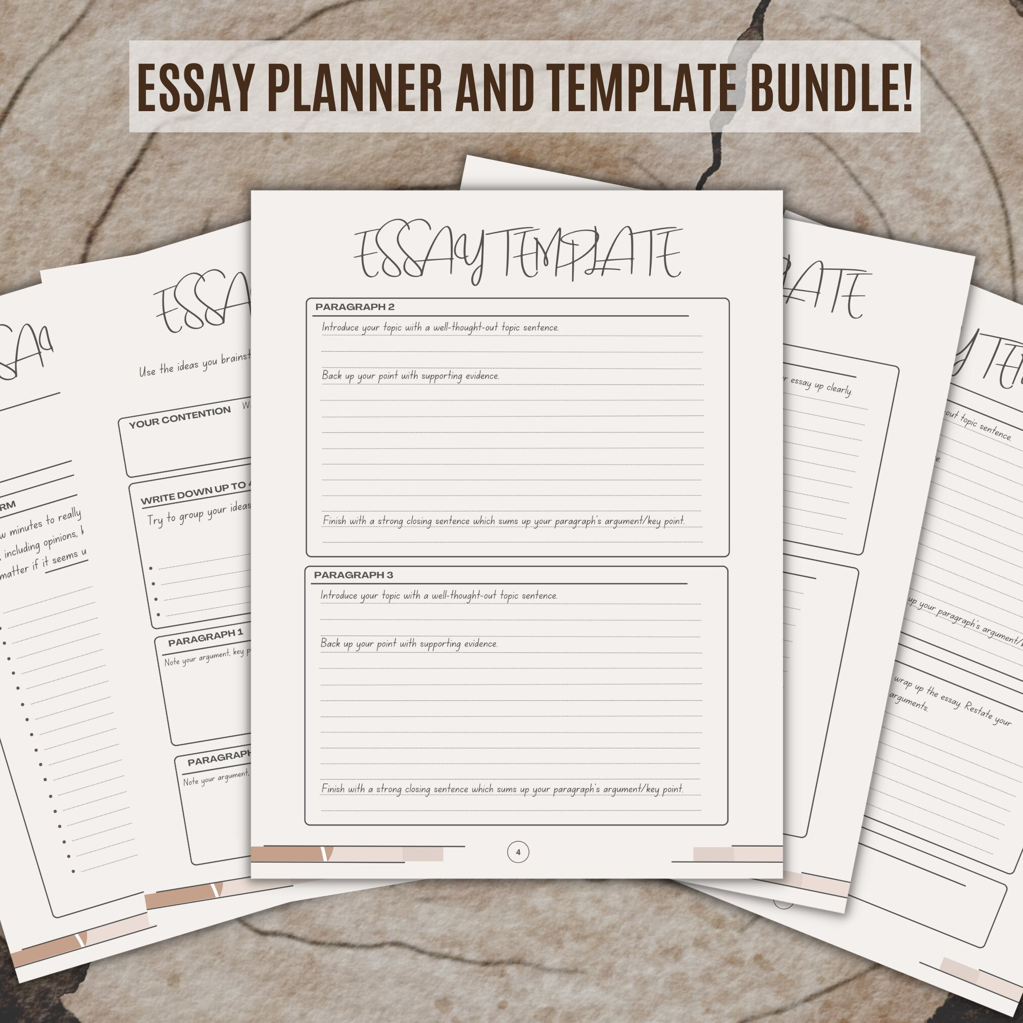 Essay Planner | Template and Structure Guide Bundle, Academic College ...