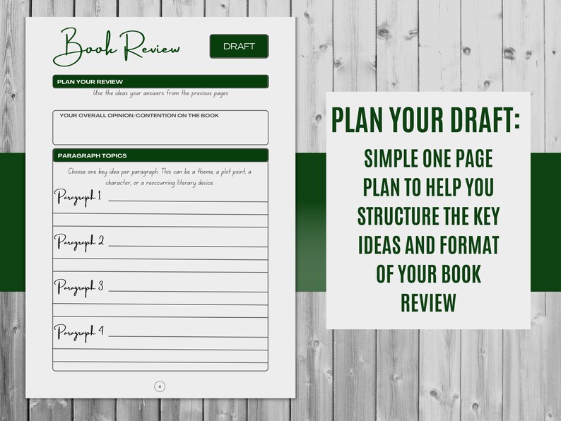 Book Review Planner, Template & Structure Guide | College University ...
