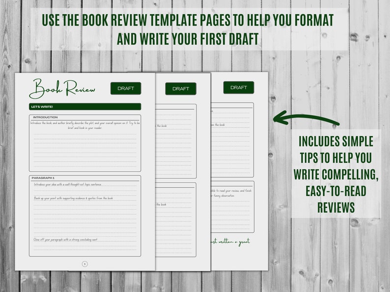 Book Review Planner, Template & Structure Guide | College University ...