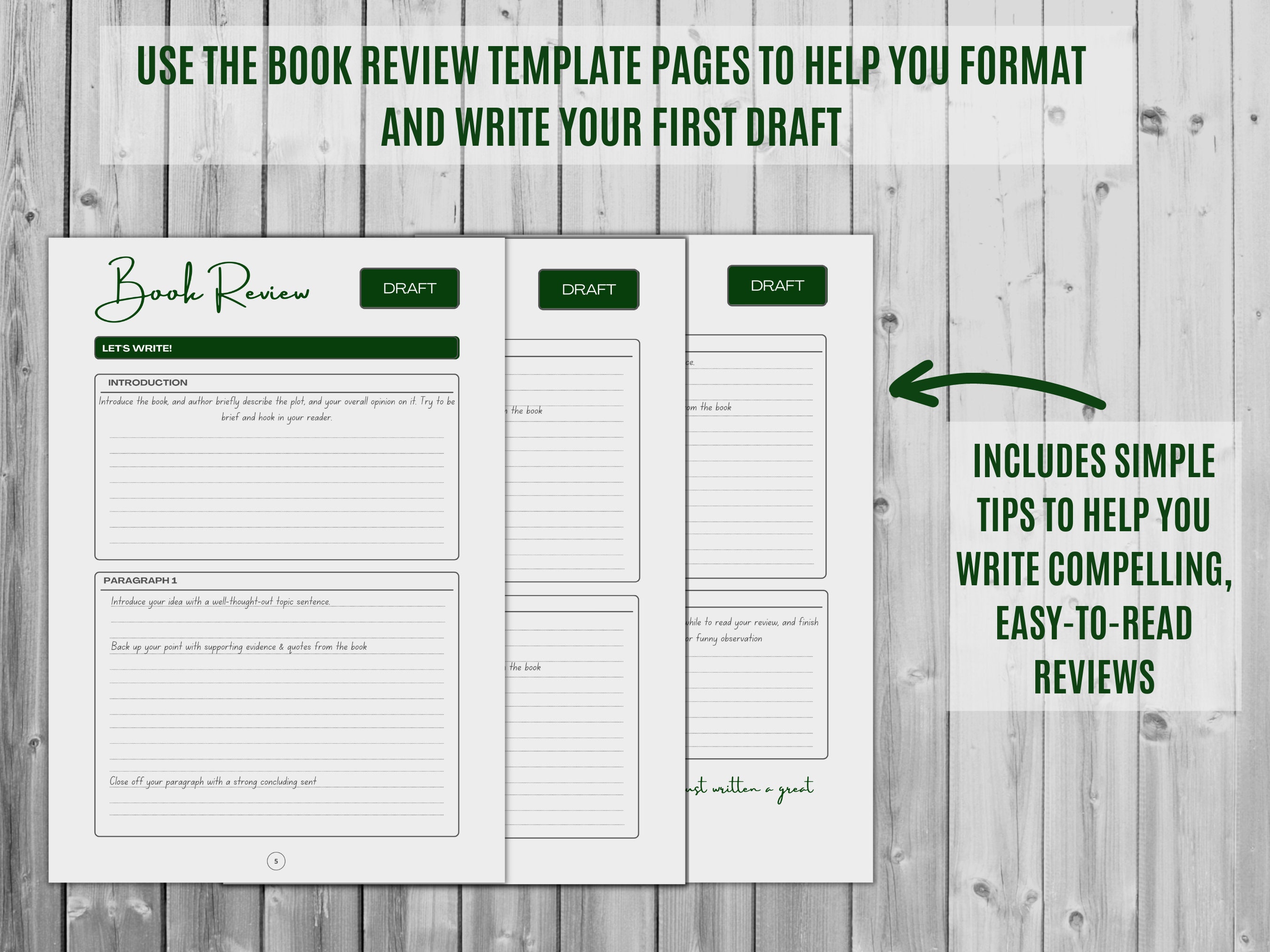 Book Review Planner, Template & Structure Guide | College University ...