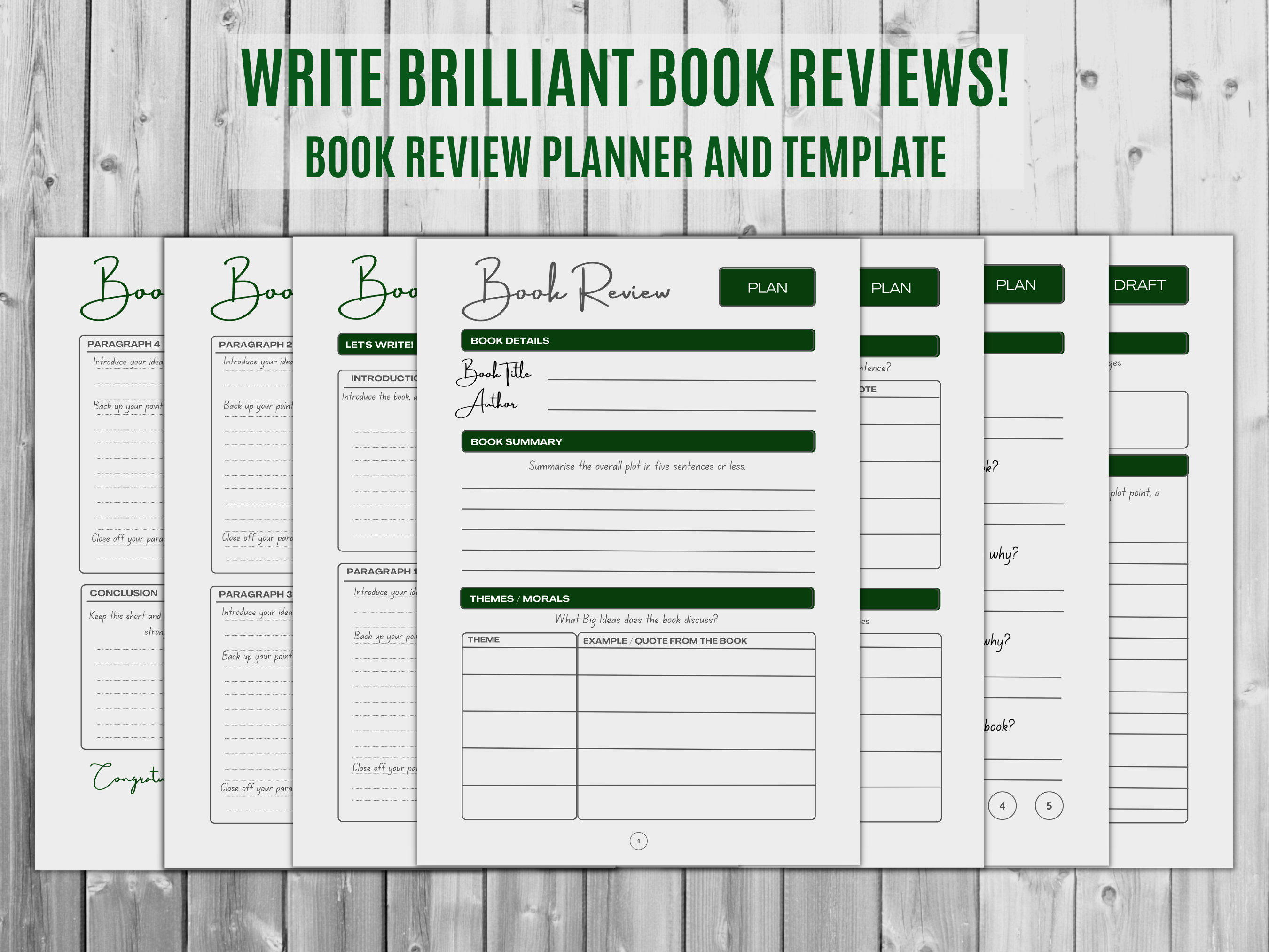 Book Review Planner, Template & Structure Guide | College University ...
