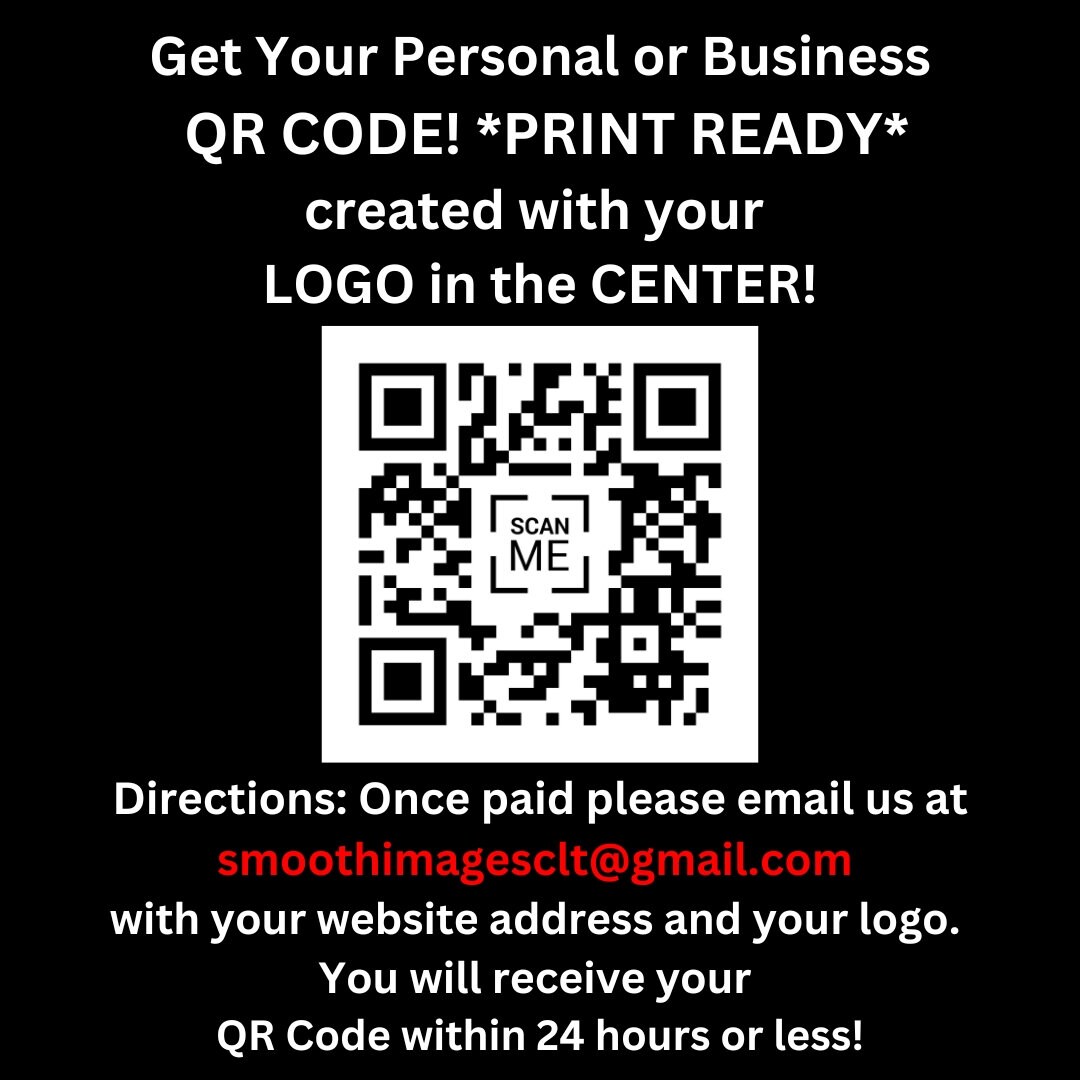 QR Code Print Ready with Your Logo in the Center - Etsy