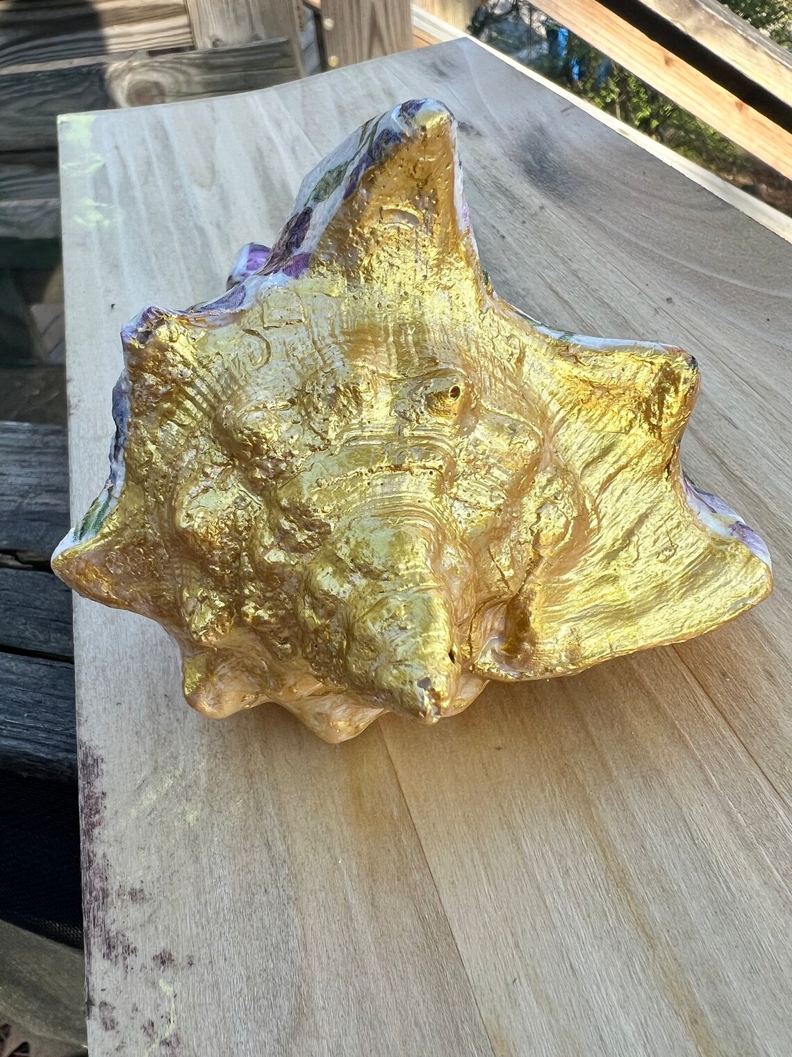 Decoupage Hand Painted Conch Shell - Etsy
