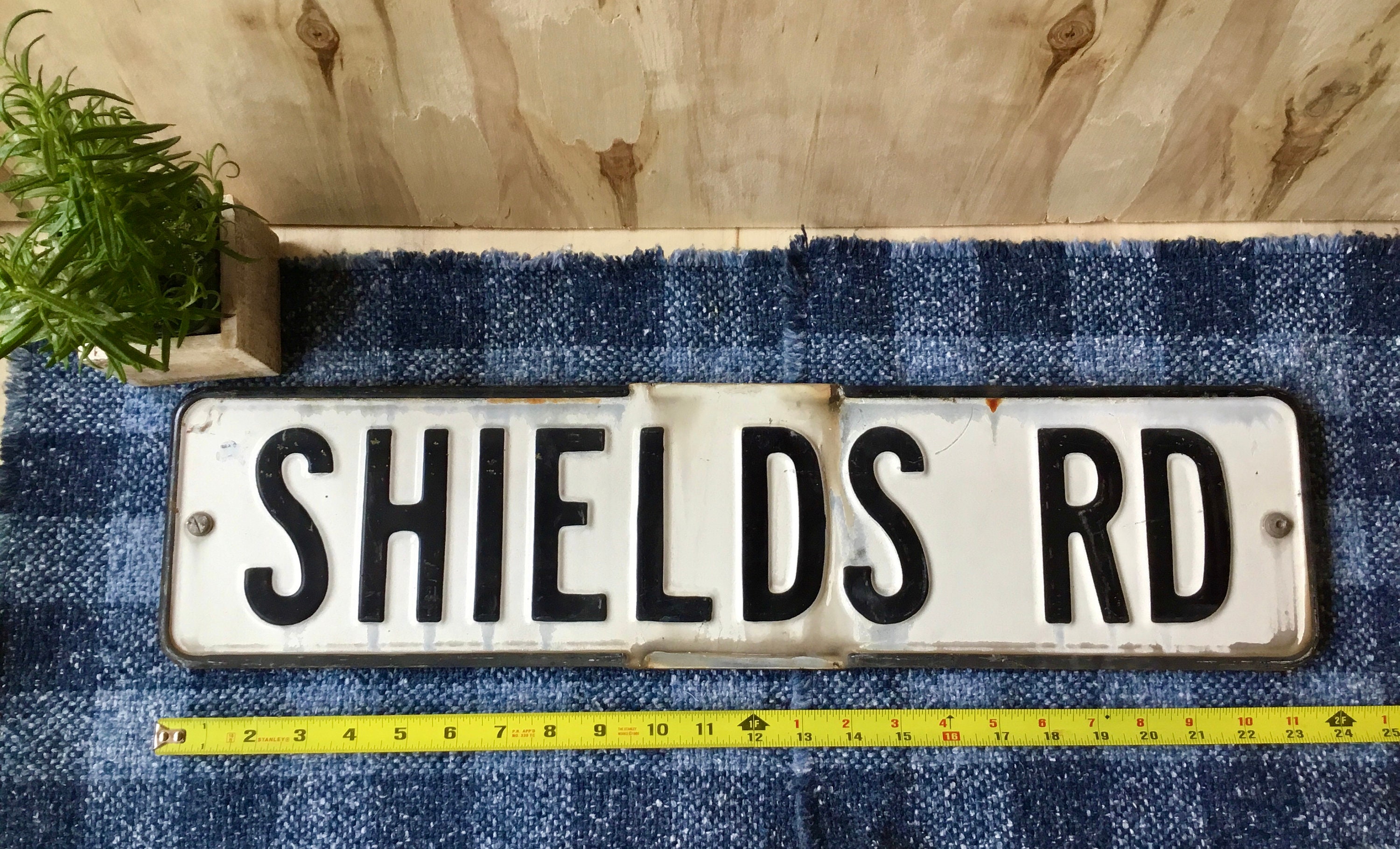 Vintage Street Sign- Shields Road - Etsy