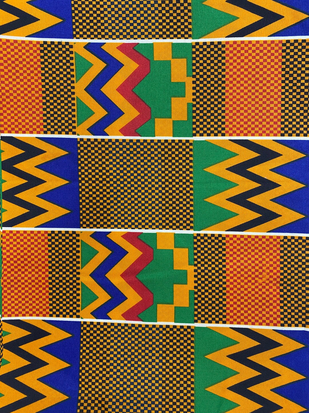 African Print Fabric - Kente Orange/green/blue/red - Etsy