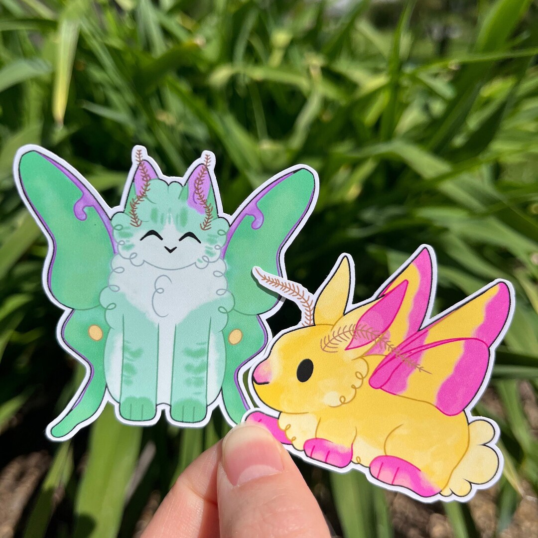 Mixed-up Moths Sticker Set || Water-resistant Animal Stickers for ...