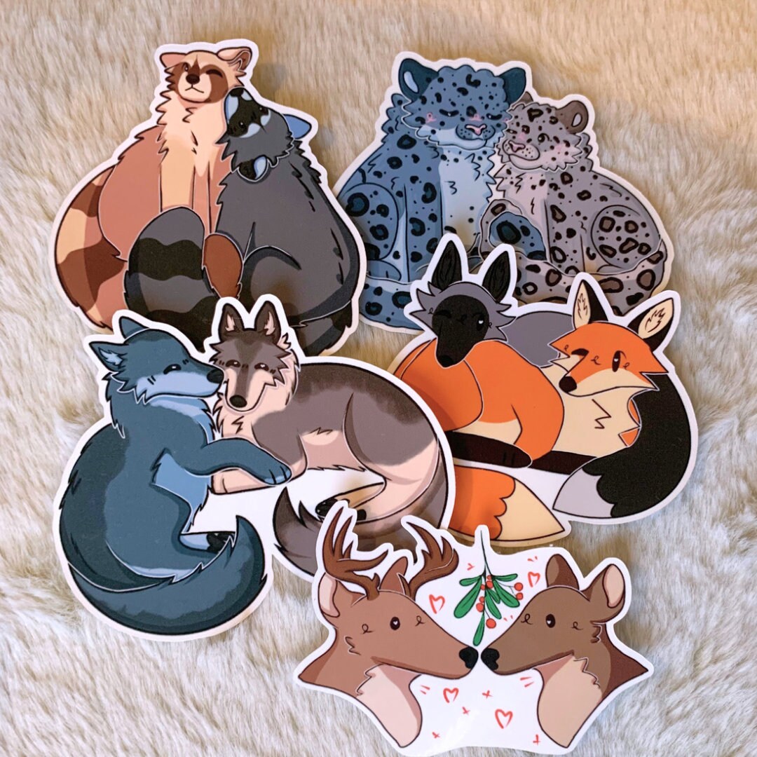 Animal Couples V.1 Water-resistant/waterproof 3in. Vinyl Sticker Set - Etsy