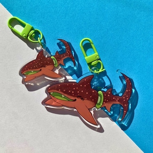 Fruit Shark Keychains || Acrylic Charms W/epoxy - Etsy