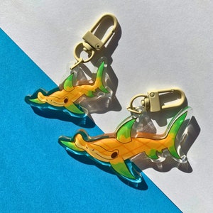 Fruit Shark Keychains || Acrylic Charms W/epoxy - Etsy