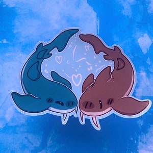 Nurse Shark Couple || Water-resistant/waterproof 3in. Vinyl Sticker Set ...