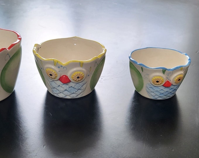 Nesting Owls Ceramic Measuring Cups: 4 in the Set - Etsy