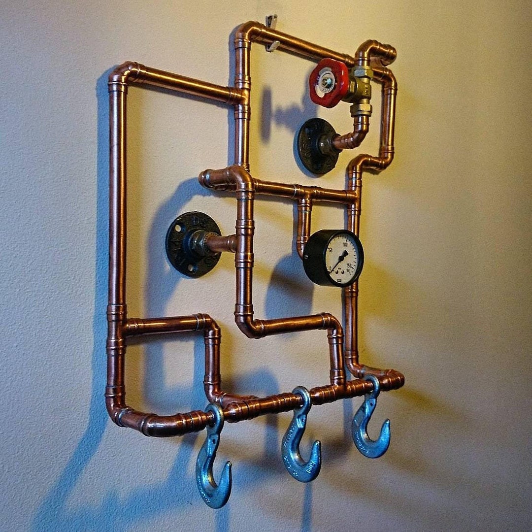 Steampunk Coat Rack - Retro Industrial Wall Art - Etsy
