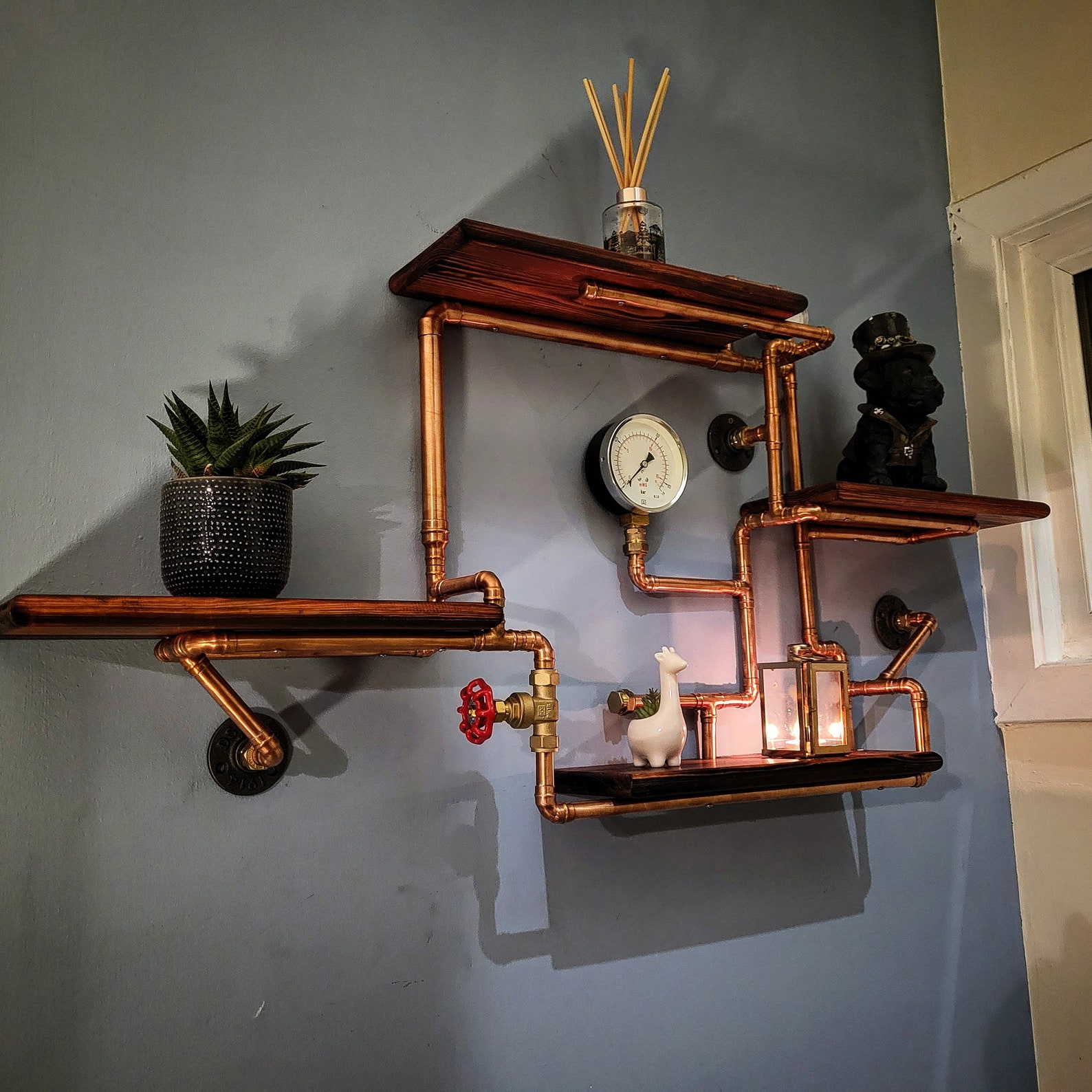 Brunel Steampunk Shelving Unit - Retro Industrial Wall Art - Etsy