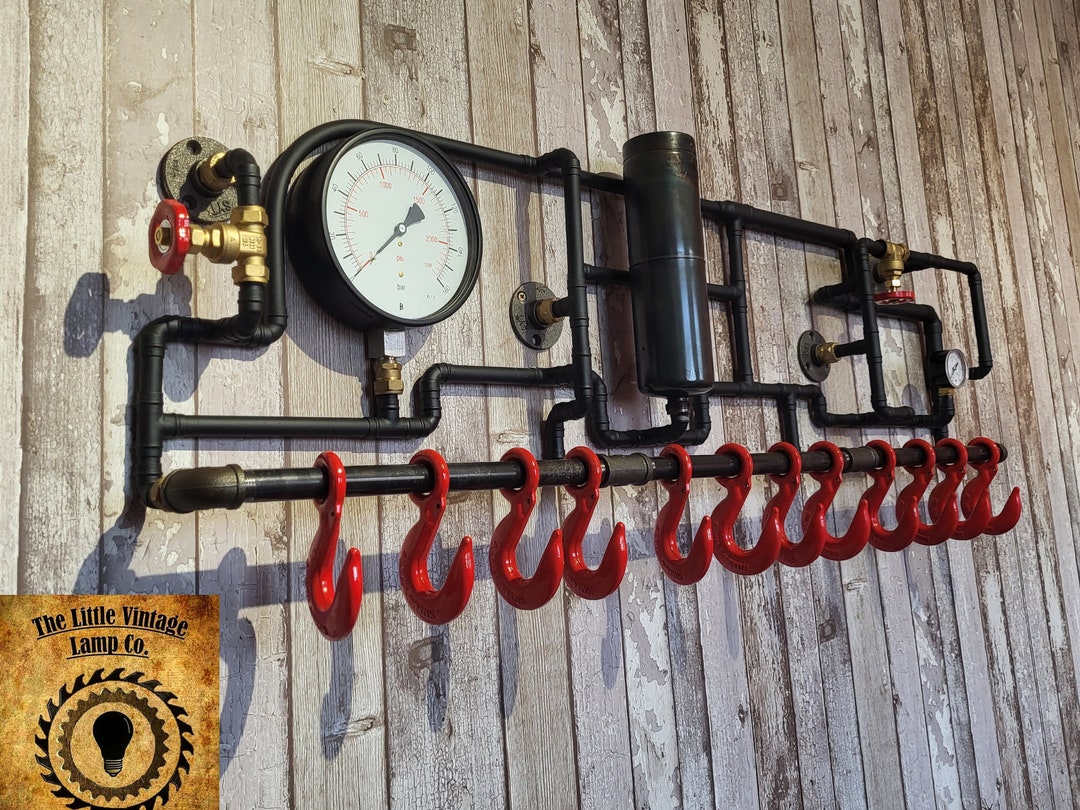 Steampunk Coat Rack - Retro Industrial Wall Art - Etsy