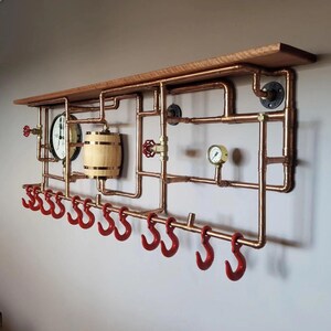 Haslett Steampunk Coat Rack - Retro Industrial Wall Art - Etsy