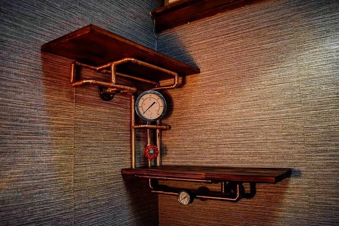 Steampunk Industrial Corner Shelf: Retro Wall Decor, Kirk Shelving Unit ...