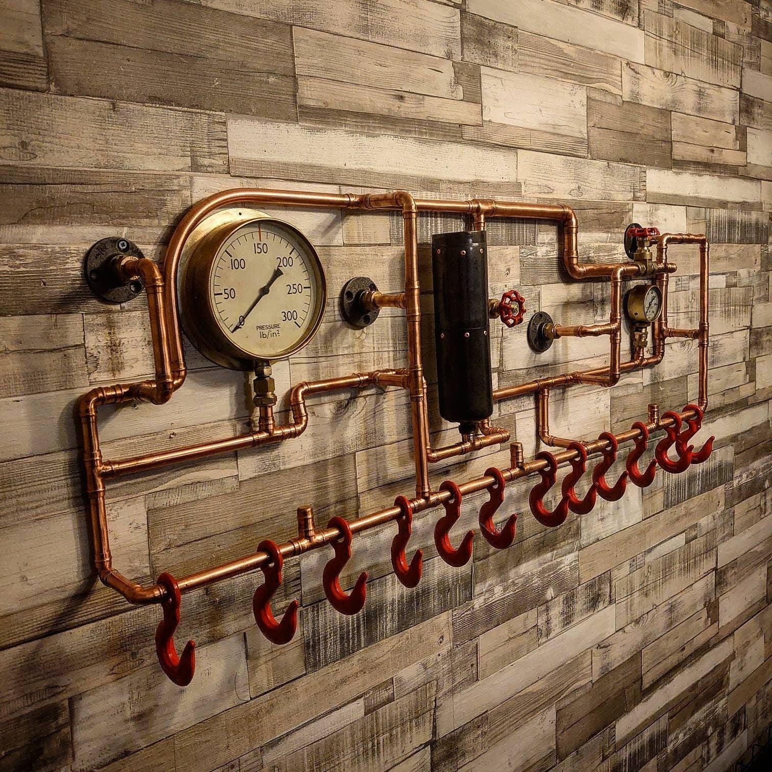 Steampunk Coat Rack - Retro Industrial Wall Art - Etsy