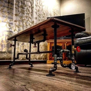 Vintage Steampunk Coffee Table - Industrial Chic Home Art - Etsy