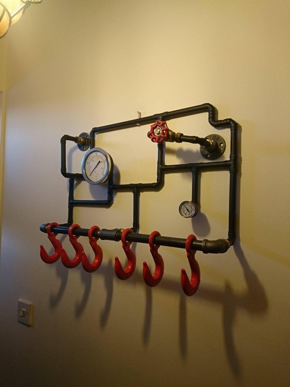 Steampunk Coat Rack - Retro Industrial Wall Art - Etsy