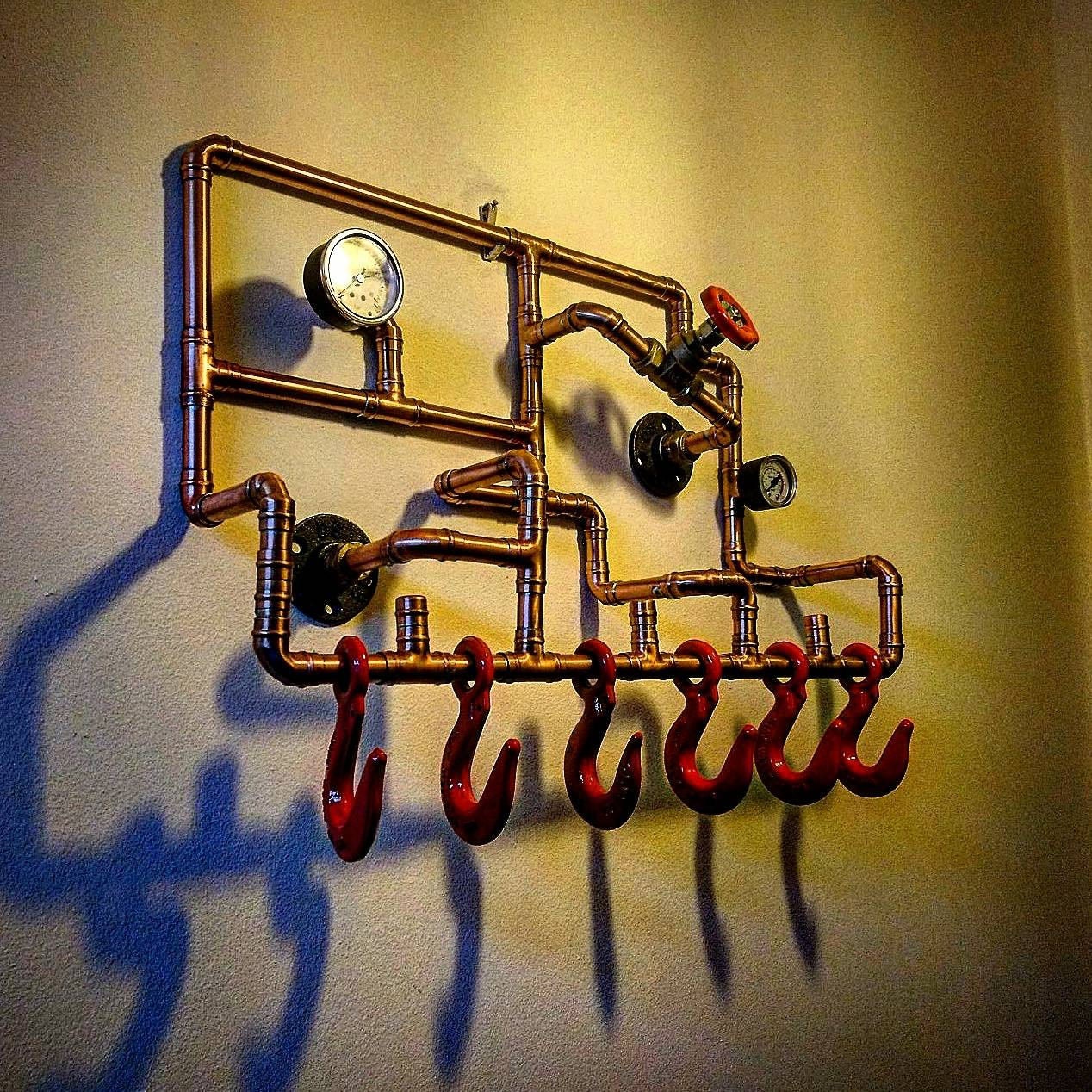 Steampunk Coat Rack - Retro Industrial Wall Art - Etsy