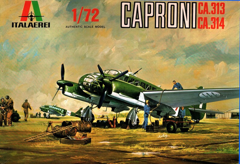 Italeri 1/72-scale Caproni Ca313 Ca314 Kit#106 (1972) WW2 Italy Italian ...