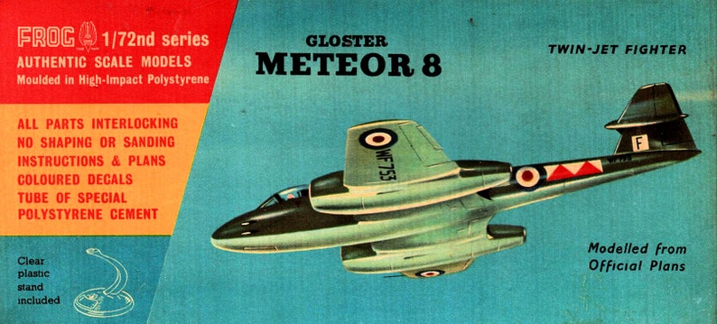 Frog 1/72 scale Gloster Meteor F.8 RAF Jet Fighter Kit 326p 1955 - Etsy