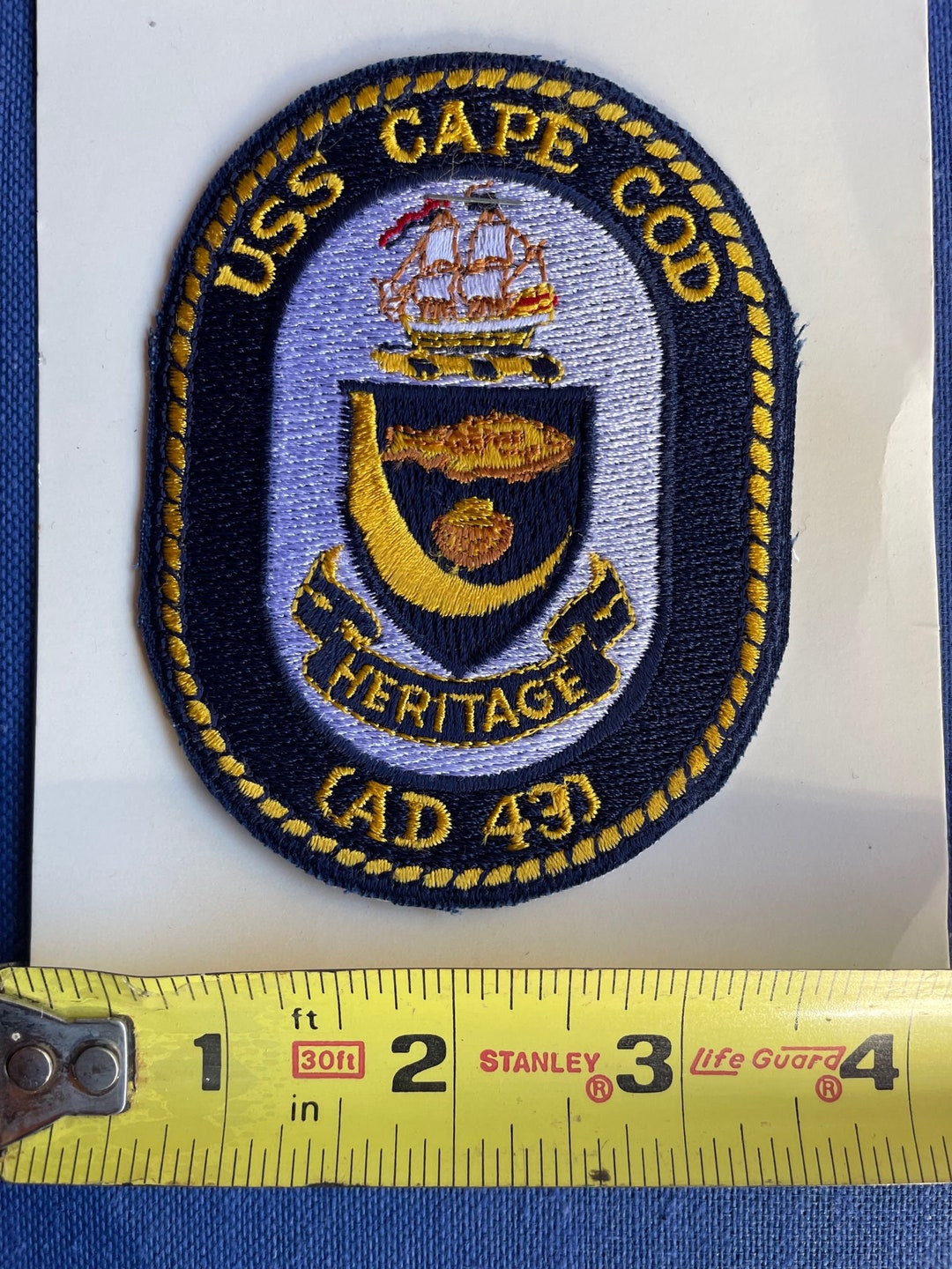 US Navy Embroidered Patch USS Cape Cod AD-43 mint Destroyer - Etsy