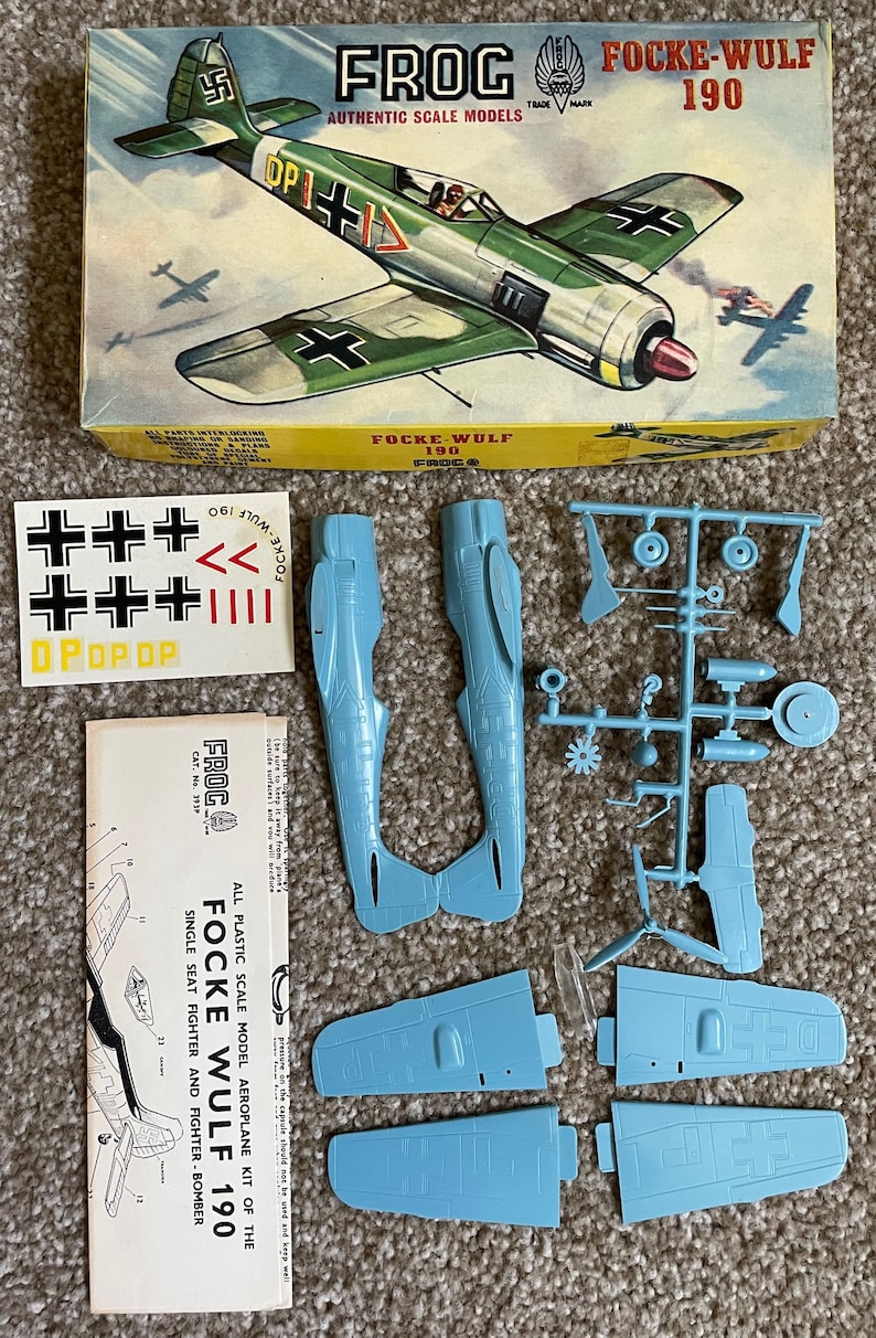 Frog 1/72-scale Focke-wulf Fw190 WW2 German Luftwaffe JG Fighter Kit# 393p (1959) - Etsy