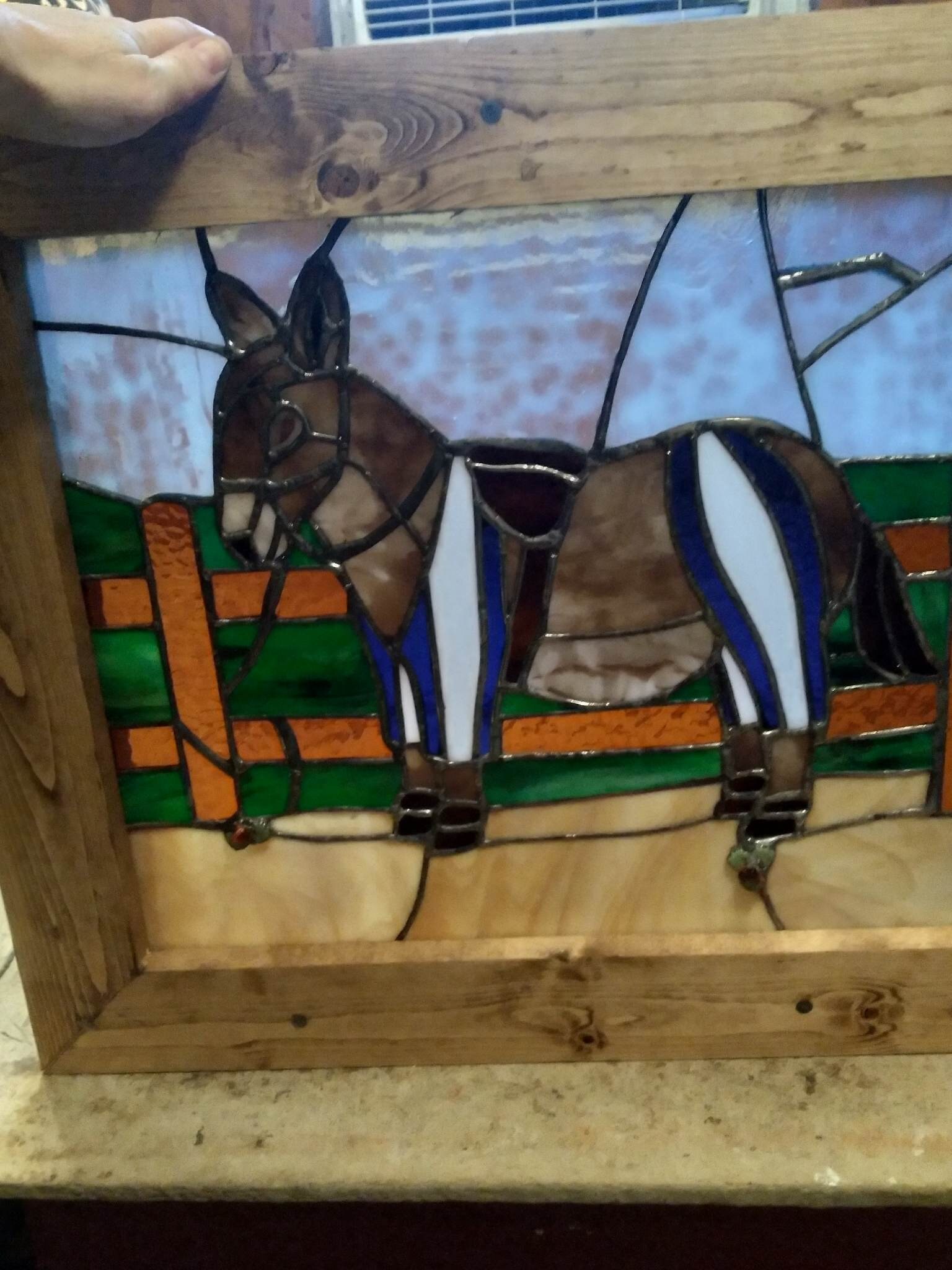 Stained Glass Ile-de 're Donkey Wearing Pants - Etsy