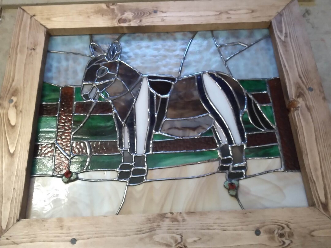 Stained Glass Ile-de 're Donkey Wearing Pants - Etsy