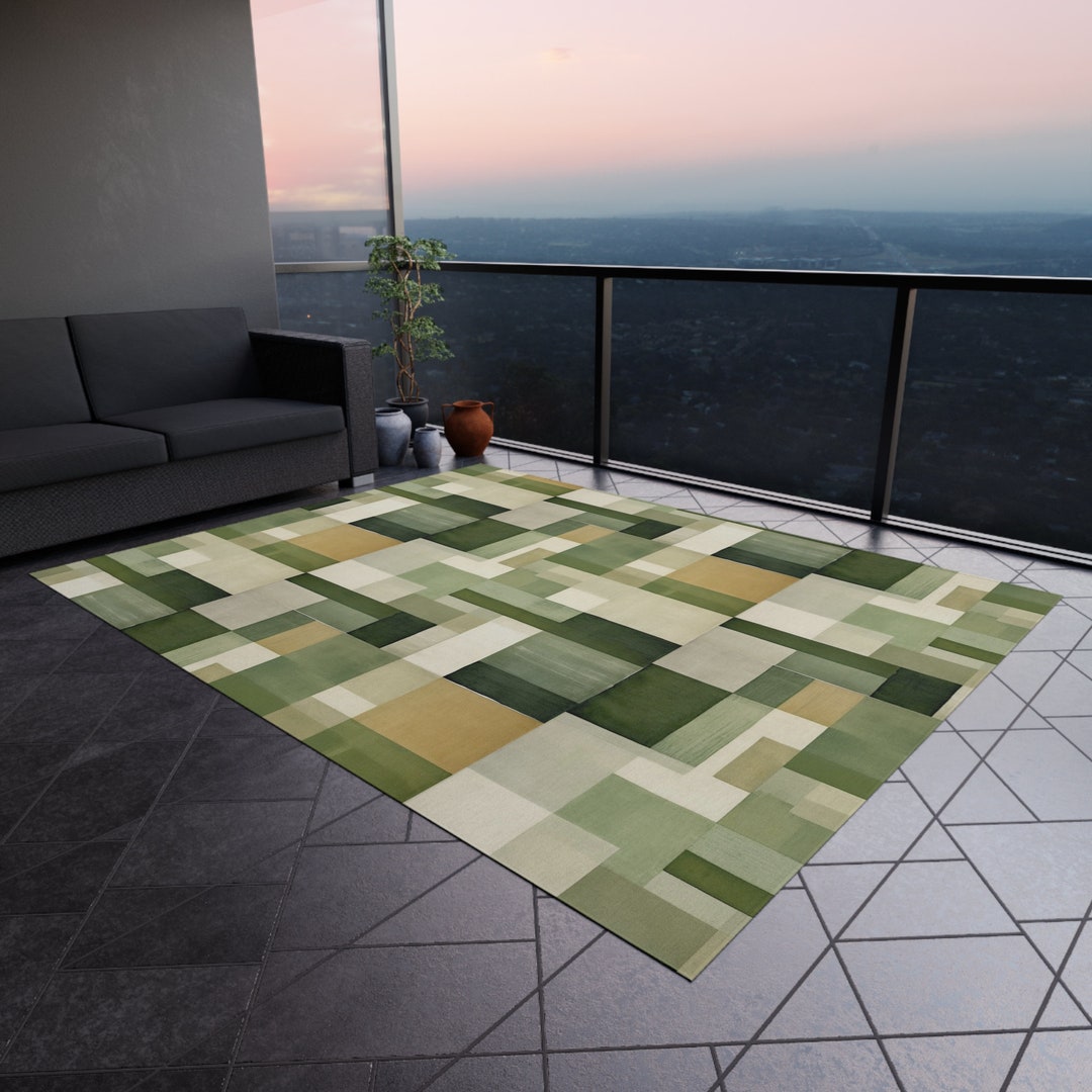 Sage Green Minimalistic Outdoor Area Indoor Rug Non-slip Doormat ...