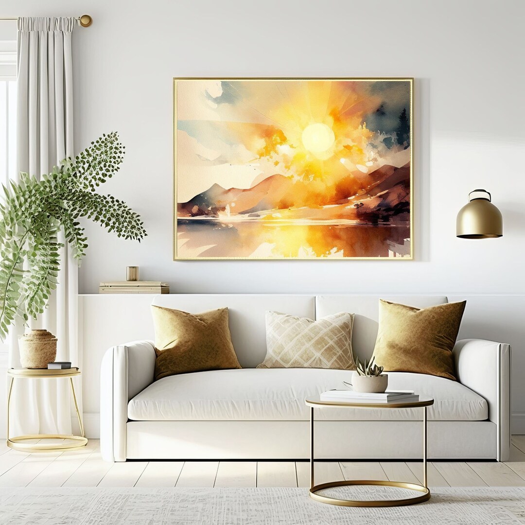 Sunrise Art Print PRINTABLE Art Sunshine Wall Art Digital Art Print ...