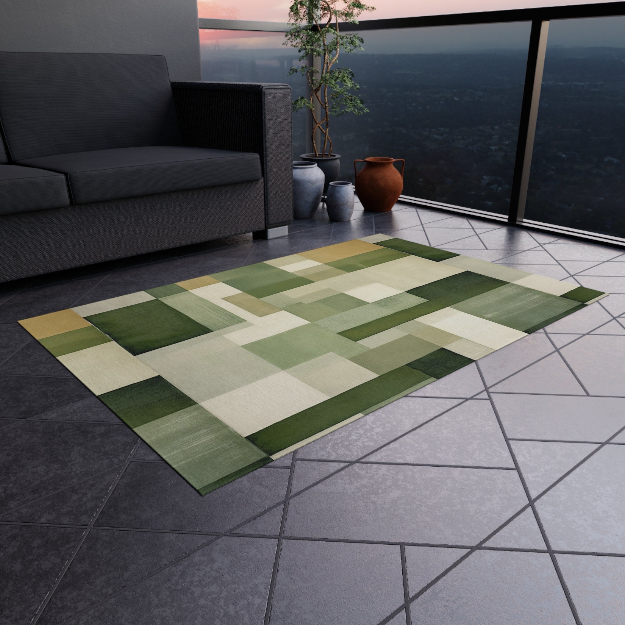 Sage Green Minimalistic Outdoor Area Indoor Rug Non-slip Doormat ...